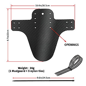 Dogagroom Mountian Bike Fender 2 Pcs, Front and Rear Bicycle Fender, Mountain Bike Mudguards Set, MTB Mud Guard, Folding Bicycle Mud Guards, Waterproof Bike Fenders, Fits 650B 20" 27.5" 29" (Black)