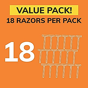 BIC Sensitive 2 Disposable Razors for Men With 2 Blades for Sensitive Skin, 18 Count Value Pack of Shaving Razors