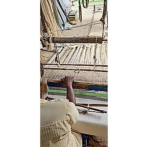 Handmade Organic Cotton Yoga Mat by Live Well 360 - Natural Yoga Mat - Exercise, Workout, & Fitness Rug Made of 100% Cotton - Woven Material - Hand-Crafted, Absorbent & Washable - 78" x 27" (Blue)