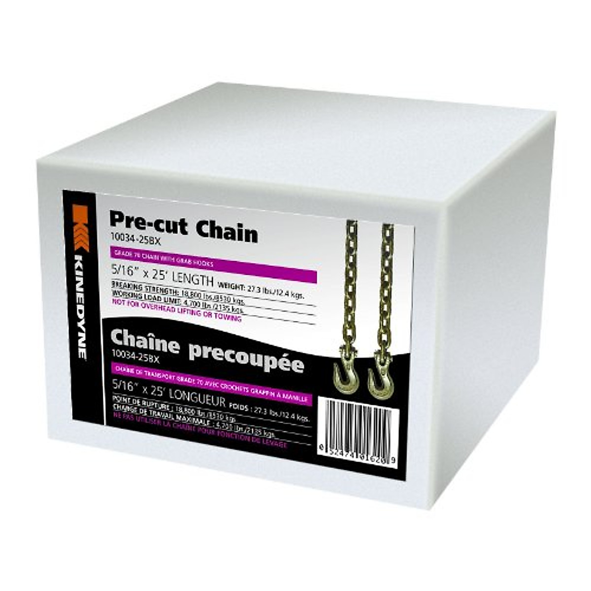 Kinedyne Corporation Transport Chain, 4700 Lb, 25 Ft x 5/16 in.