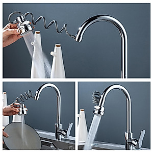 Kitchen faucet head replacement,3 Spray Modes Faucet Aerator,sink faucet head sprayer head replacement，Infinite angles Movable Faucet Extender for Kitchen Sink for Washing Face Shampoo