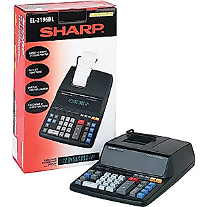 Sharp EL2196BL EL2196BL Two-Color Printing Calculator Black/Red Print 3.7 Lines/Sec