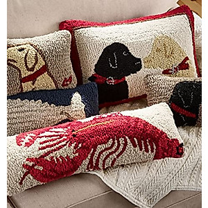 Chandler 4 Corners Artist-Designed Red Lobster Hand-Hooked Wool Decorative Throw Pillow (8” x 24”) Marine Life Pillow for Couches & Beds - Easy Care & Low Maintenance - Ocean & Coastal Home Décor