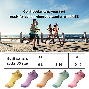 Gonii Ankle Socks Womens Running Athletic No Show Socks Cushioned 5-Pairs