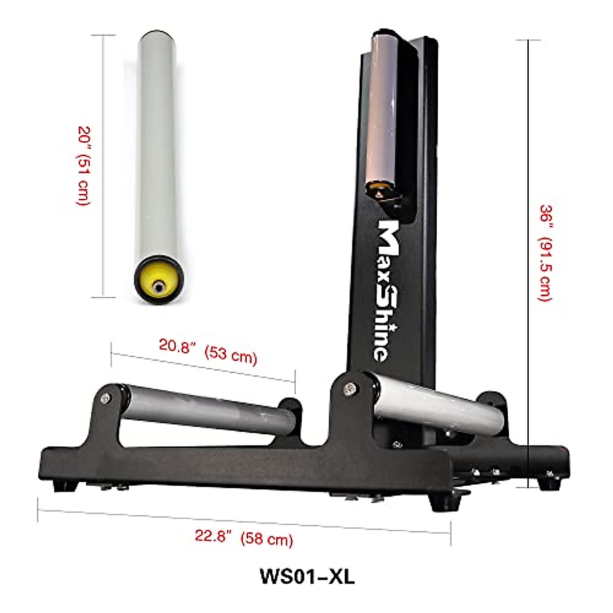 Maxshine Car Detailing Rolling Wheel Stand, WS01-XL, 360 Tire & Wheel Detailing System, Automotive Detailing Equipment, Rim Cleaner Stand, Tire Cleaner Stand, Tire Shine Applicator Stand (XLarge)