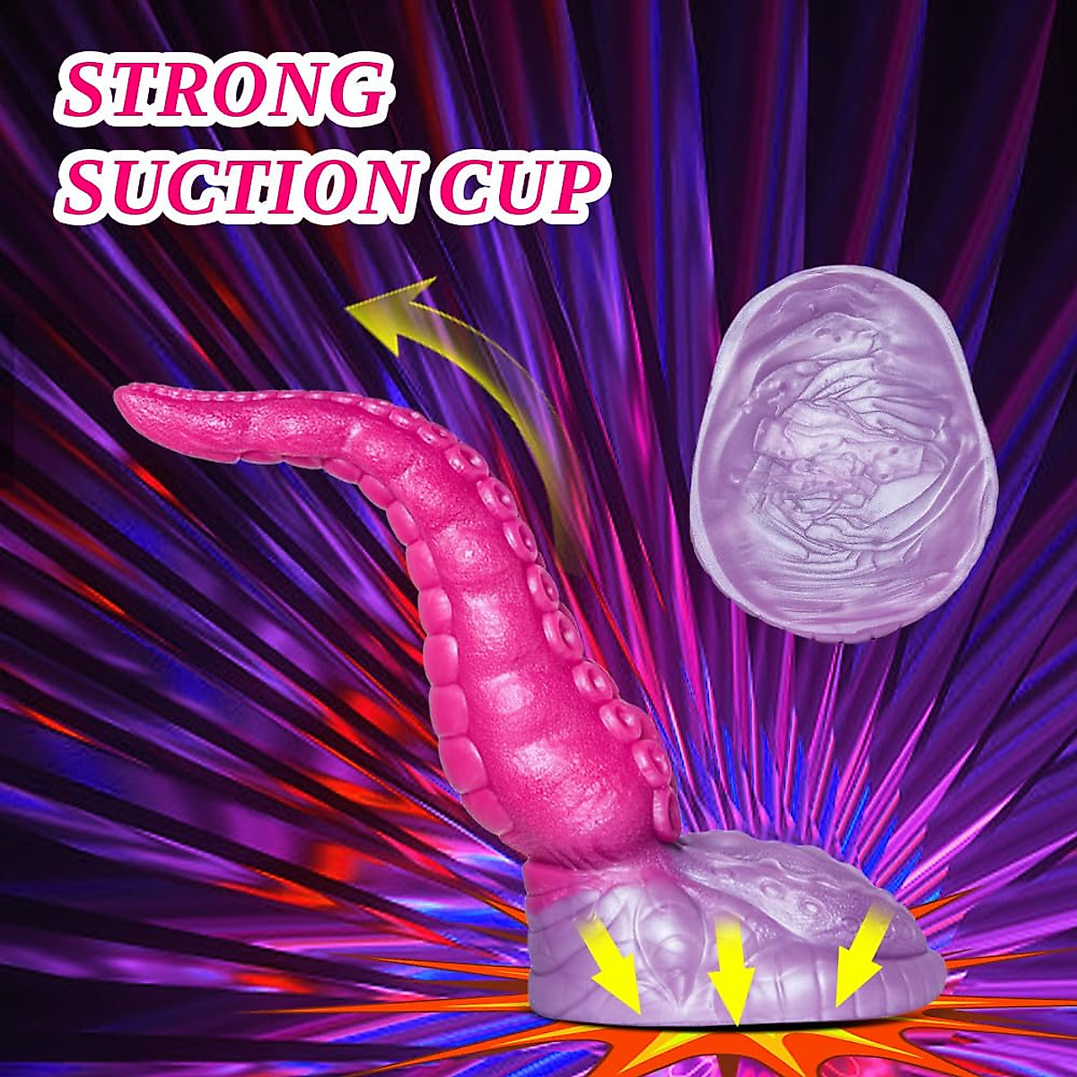 9 Inch Large Realistic Tongue Dildo from Dragon Monster Dildo Soft Silicone Big Anal Dildo with Textured Octopus Tentacles Suction Cup for Women Adult Sexy Sex Toy Anal Plug for Vaginal G-spot（Rose）