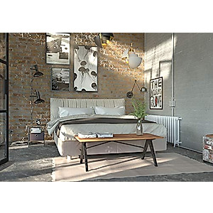 Furinno Andrey Set of 2 End Table / Side Table / Night Stand / Bedside Table with Bin Drawer, Columbia Walnut/Dark Brown