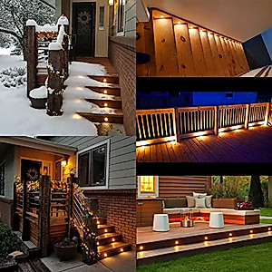 Recessed LED Deck Light Kits 12 Pack, Warm White 3500K with Φ1.22-Inch Black Protecting Shell , 12V Low Voltage Landscape In-ground Lighting, IP67 Waterproof Outdoor Step Stair Lights for Garden