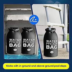 GORNORVA Universal Pool Step Weights No More Breaken Above Ground Pool Ladder Weights Foldable Pool Step Sandbag（10L）250D PVC Waterproof Sand Bags,EASY&QUICK FILL for Ground Pool Entry System (BLACK)