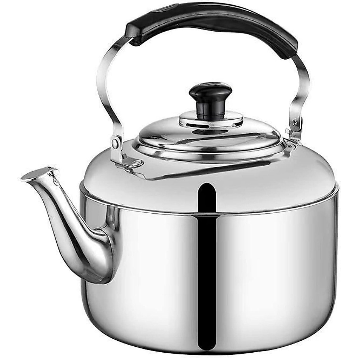Stainless Steel Teapot,Stove Top Kettle, Stovetop Tea Pot, Fast Boiling Heat Water Tea Pot, Flat Bottom Whistling Kettle Induction Cooker Gas Stove General Purpose Kettle 5L (Color : 4l)