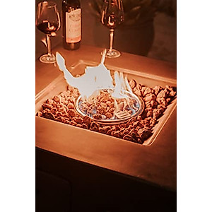 XBrand MgO & Metal 40,000 BTU Outdoor Propane Gas Smokeless Square Fire Pit Table with Volcanic Rocks & Rain Cover, 30 inch Wide, Gray