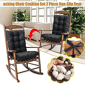 Indoor/Outdoor Lounger Cushion 2 Pieces Set Cotton Garden Furniture Seat Cushion, Patio Wicker Seat Cushions for Lounger Garden Furniture Patio Lounger Bench Rocking Chair (Red)