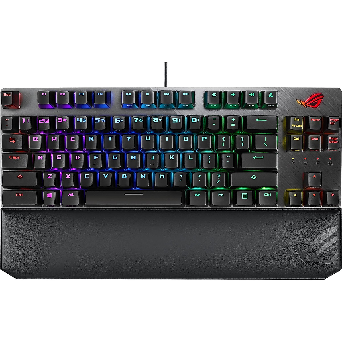 ASUS ROG Strix Scope NX TKL Deluxe | 80% RGB Gaming Mechanical Keyboard, ROG NX Red Linear Switches, Aluminum Top-Plate, Detachable Cable, Media Keys, Stealth Key, Wrist Rest, Macro Support