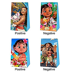 OU GUAN Moana Party Gift Bags Candy Bags Moana Party Supplies Moana Birthday Party Decoration (Pack of 12)