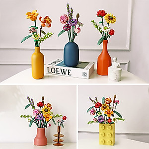 QLT Mini Bricks Flower Bouquet Building Sets, Artificial Flowers, DIY Unique Decoration Home, 547 Pieces Botanical Collection for Ages 8-12 yrs Old Girl for Gift（Not Compatible with Lego Set ）