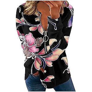 Lightweight Sweatshirts For Women Long Sleeve Tshirts Shirts For Women Long Sleeve Shirts For Women Quarter Zip Pullover Women Tops Casual T Shirts Printed Long Sleeve Blouses Shirts Generic