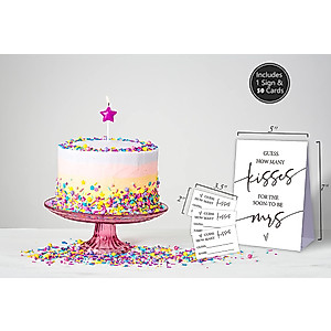 Guess How Many Kisses Bridal Shower Game,Minimalist Bridal Shower Game,Wedding Shower Games,Bachelorette Party Night,Bridal Shower Games Ideas,1 Sign & 50 Cards Set-A43
