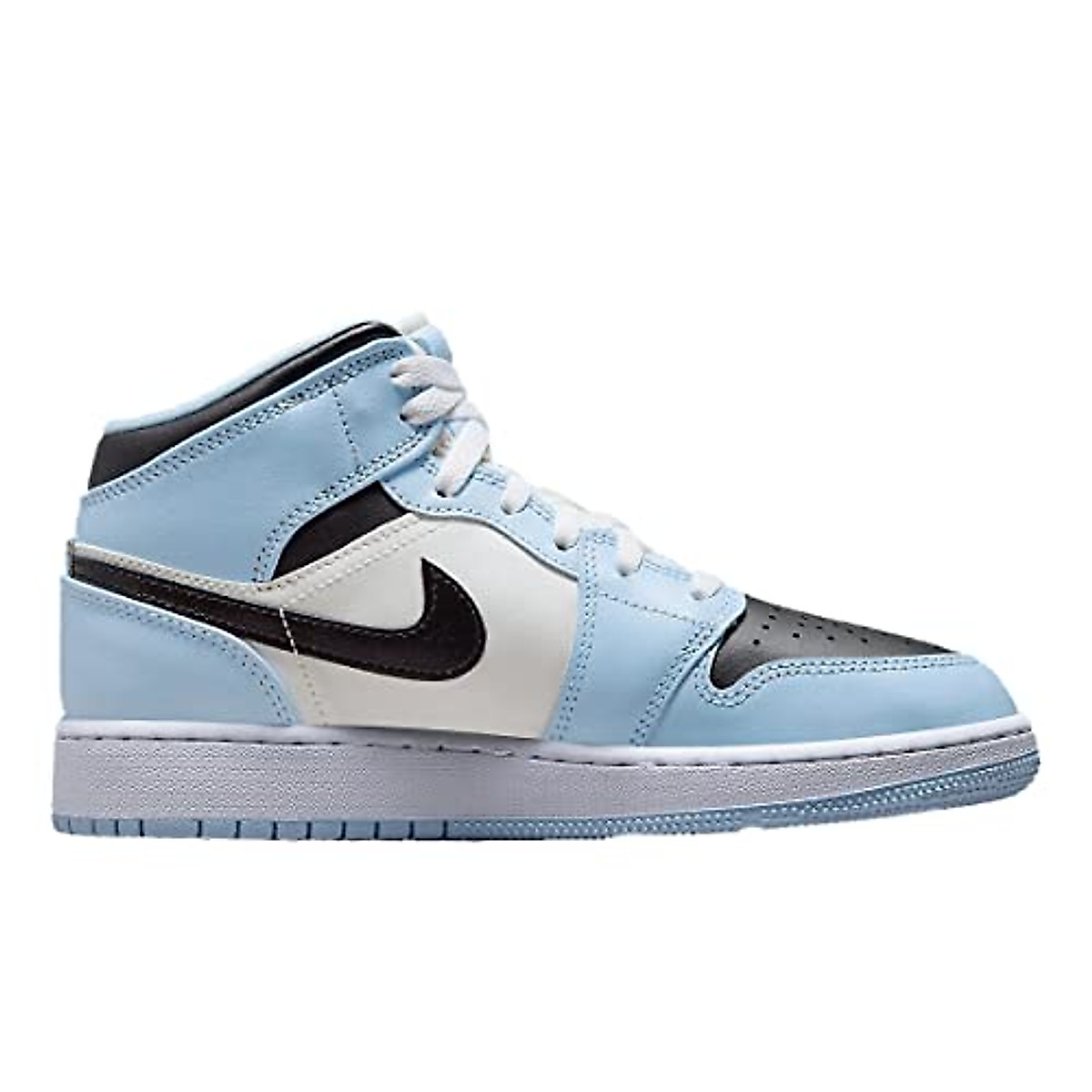 Nike Kids Air Jordan 1 Retro High OG GS Basketball Shoe, Ice Blue/Black Sail-white, 7 Big Kid