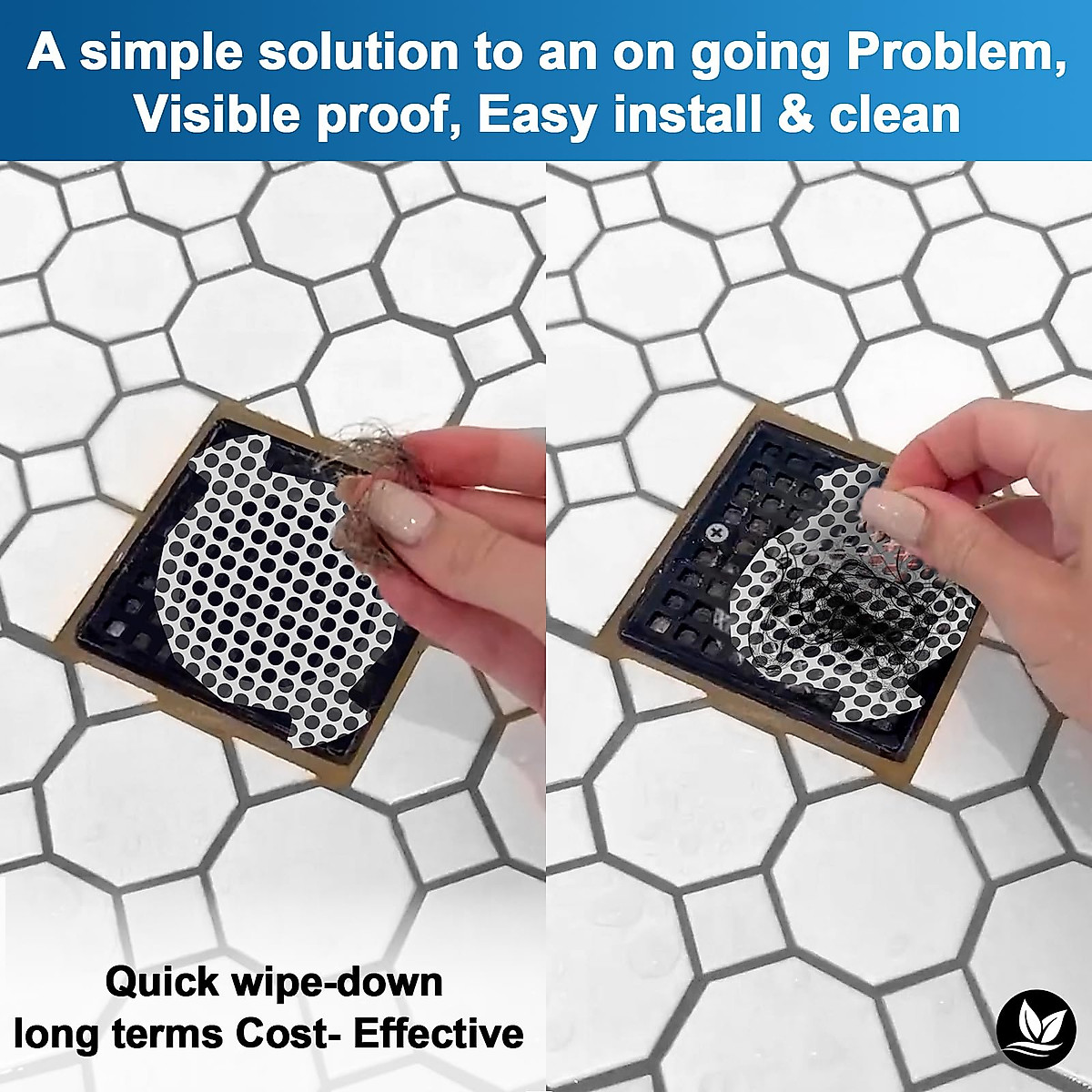 INVIHUG,25 Pack, Disposable Shower Drain Hair Catcher Mesh Stickers,Disposable Hair Drain Catcher. (White)