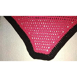 A C Horse Ear Net Crochet Fly Veil Equestrian Fly Bonnet/Veil/mask Standard Size