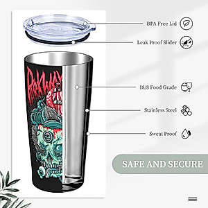 HIKTIEK Parkway Musics Drive Stainless Steel Insulated Car Sippy Cup With Lid Travel Mug for Cold Hot 20 oz