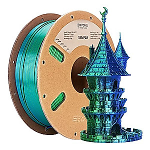 ERYONE Silk Dual Color Filament PLA 3D Printer 1.75mm +/- 0.03mm, Coextrusion Filament PLA Shiny Filament 1kg(2.2lbs), Blue Green