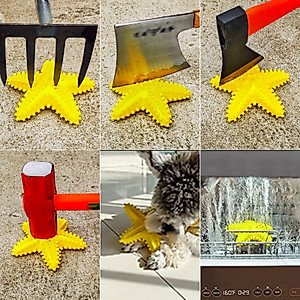 ANROD Dog Toothbrush Chew Toys for Aggressive Chewers Large Breed,Squeaky Talking Dogs Toy,Rubber Indestructible Tough Teeth Cleaning Stick for Small Dogs Dental Care (Yellow Starfish)