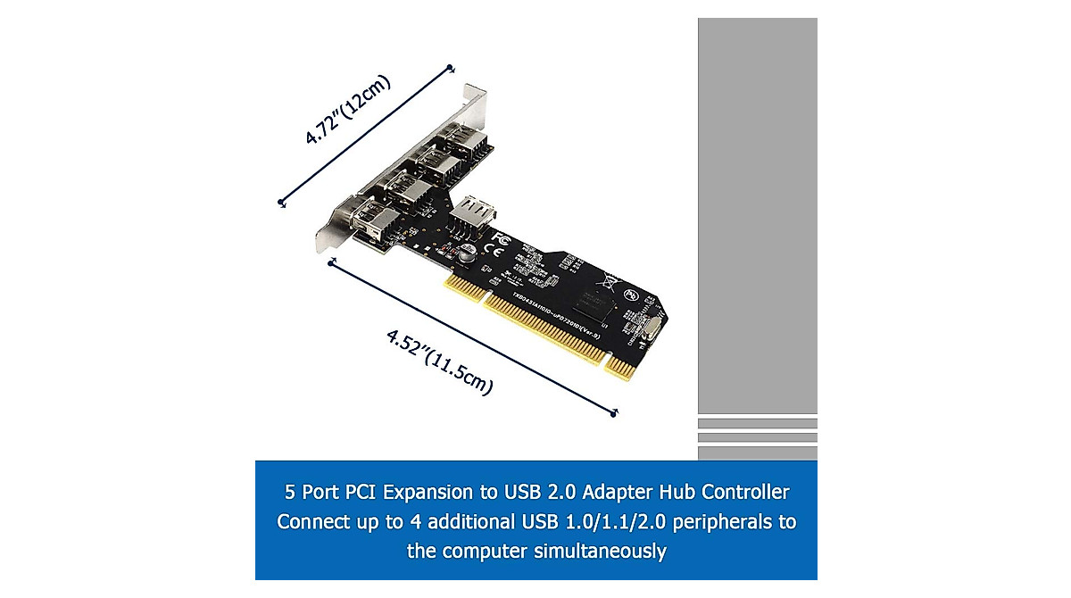 GODSHARK USB 2.0 PCI Card with 5 Ports - Expand Your Computer's ...