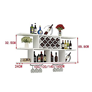 SENNIAN Loft Wooden Wine Racks European-Style Small Apartment Wall Wine Rack, Wall-Mounted Wine Cabinet, Creative Hanging Bookshelf/Storage Shelf for Dining Room and Living Room Home Decor