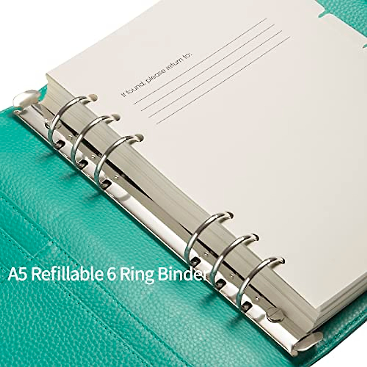 Nekmit Genuine Leather Planner, Undated Monthly & Daily Refillable Deluxe Leather Appointment Planner, A5 6 Ring Binder Organizer, Comes with A5 6-ring Insert Papers, Red