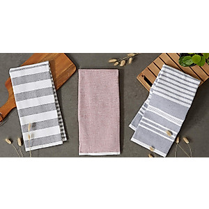 DII French Terry Collection Kitchen Dishtowel Set, 18x28, French Blue Assorted, 3 Piece