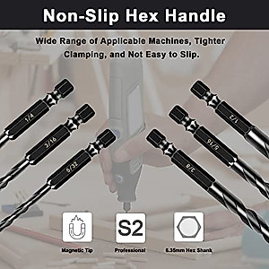 Masonry Concrete Drill Bits Set with Triangle Handle for Tile, Brick, Glass, Plastic and Wood, Tungsten Carbide Tip Work with Ceramic Tile, Wall Mirror