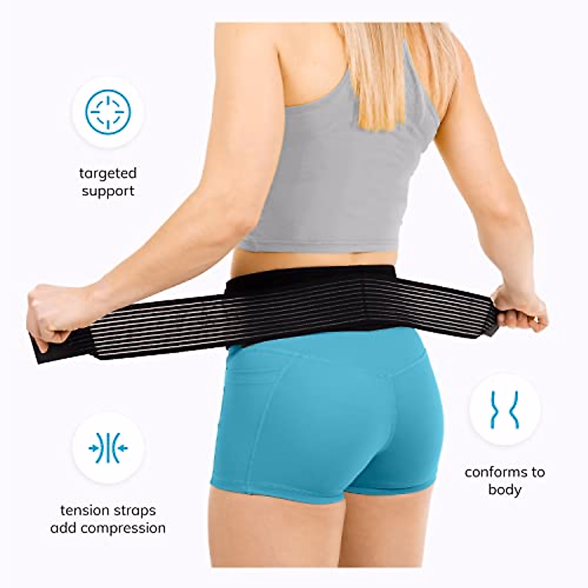 BraceAbility Anterior Pelvic Tilt Brace - Rotated Hip Posture Alignment Correction Belt for Tilted or Twisted Pelvis Girdle Pain, Posterior Pregnancy SPD Treatment, Lower Crossed Syndrome Support