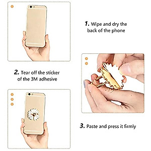 Zittop 3-Pack Phone Ring Holder 360 Rotation Glitter Bling Bling Finger Bracket Stand Grip Kickstand for Smartphones,Tablets,Pads (Daisy Pink/White/Green)