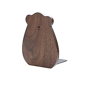 Wonzonewd File Sorters Walnut Wood Bookends L-Shaped Desk Organizer Desktop Book Holder School Stationery Office Accessories Nature Wood Book Stand (Color : A)