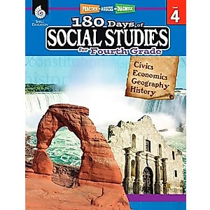 180 Days: Social Studies, Civics for 4th Grade Practice Workbook for Classroom and Home, Cool and Fun Practice Created by Teachers (180 Days of Practice)