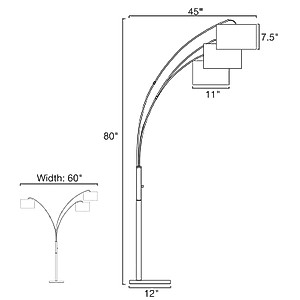 Kira Home Akira 79" 3-Light Modern Arc Floor Lamp with Weighted Base & 3-Way Switch, Oatmeal Shades + Oil Rubbed Bronze Finish