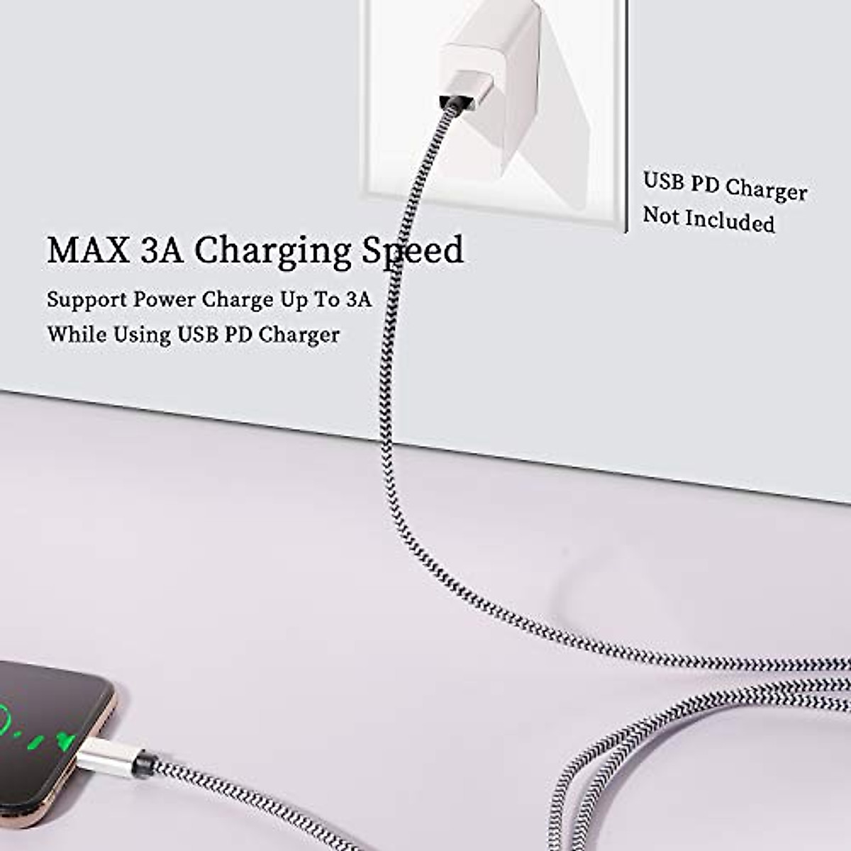 QQLIKE USB Type c Cable, 5 Pack (6FT) Nylon Braided USB C Cable 3A Fast Charging Cord for Samsung Galaxy S9 S8 Note 9 Note 8 Galaxy Note 20 10 S21 S20 S10 Plus C Cord Type C Cable