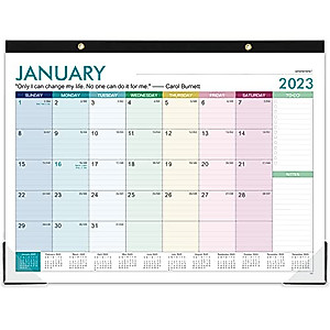2023-2024 Desk Calendar - Large Desk/Wall Calendar 2023-2024, 2-in-1, 22" x 17", Jan.2023 - Jul.2024, Thick Paper with Corner Protectors, Large Ruled Blocks - Colorful Lump