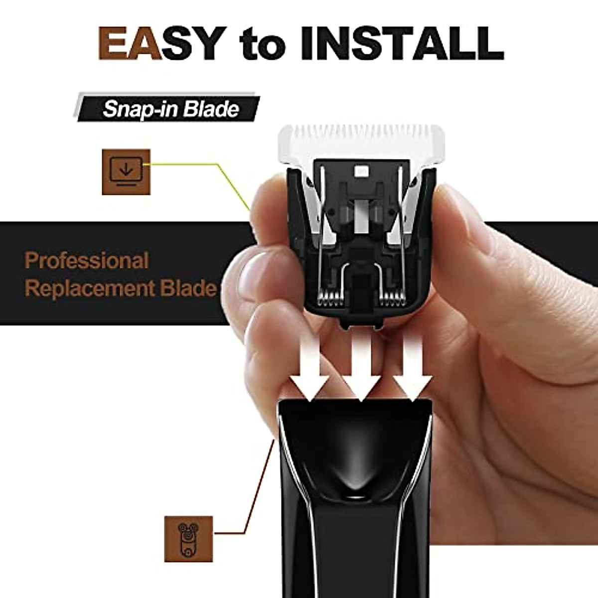 2 Pack Replacement Blade for Manscaped The Lawn Mower Electric Groin Hair Trimmer Blade, Premium & Hygienic Snap-In Replacement Blades Compatible with Manscaped Lawn Mower 4.0 3.0 2.0