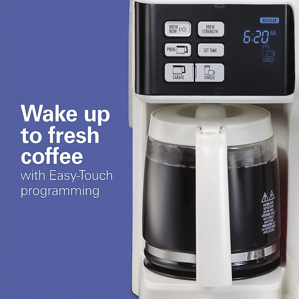 Hamilton Beach FlexBrew Trio 2-Way Coffee Maker, Compatible with K-Cup Pods or Grounds, Combo, Single Serve & Full 12c Pot, White