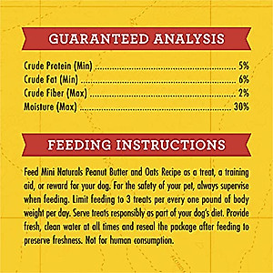 Zuke's Mini Naturals Dog Training Treats, Peanut Butter & Oats Recipe, Soft Dog Treats with Vitamins & Minerals, for All Breed Sizes, 6 OZ Bag (Pack of 3)