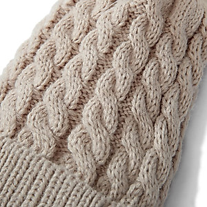 2PCS Parent-Child Hat,Mother & Daughter/Son Winter Warm Knit Hat Family Crochet Beanie Ski Cap(Ivory)