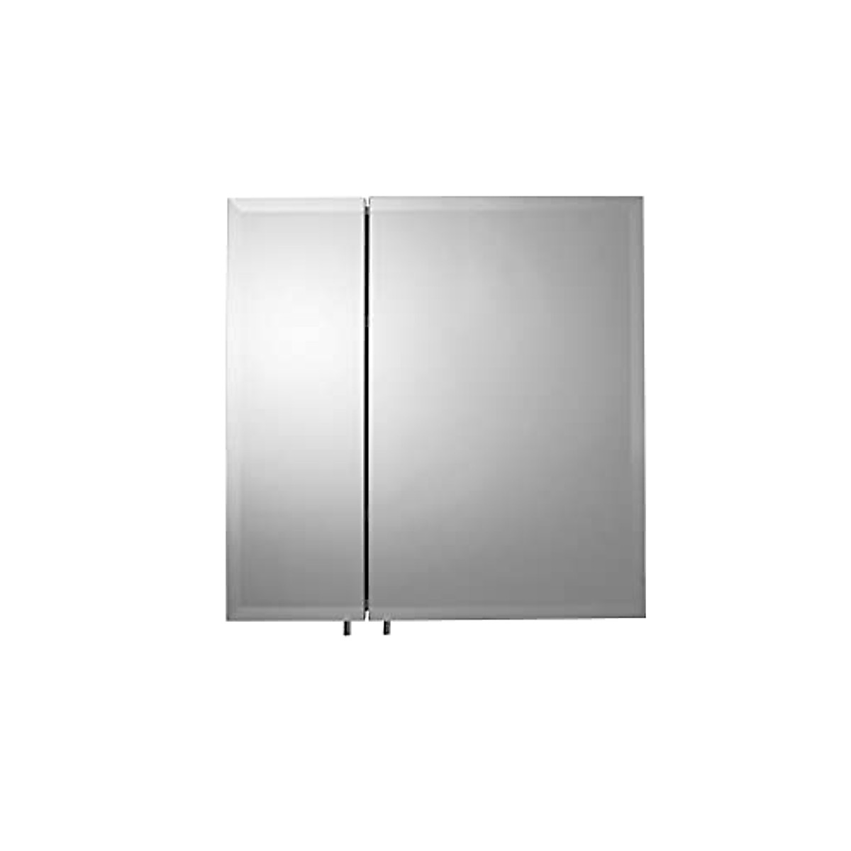 Croydex Oreille Bi-View, Surface Mount, Hang 'n' Lock Easy Installation Medicine Cabinet, 24W x 24H, White Steel