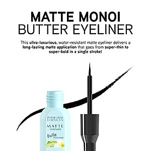 Physicians Formula Matte Monoi Butter Liquid Matte Eyeliner, Eye Makeup, Dermatologist Tested, Black, Brush Eye Liner