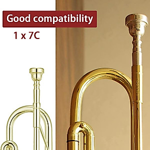 Cheerock 7C Trumpet Mouthpiece Brass Trumpet Mouthpiece Gold Plated Trumpet Mouthpiece Compatible with Beginners and Professionals Trumpet Accessories