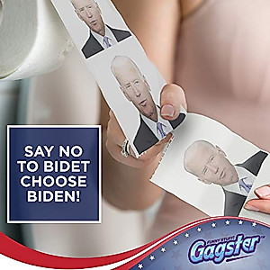 Biden Political Toilet Paper Roll by Gagster - 3 Ply Funny Novelty TP with Full-Color Image - 200 Sheets Per Roll - Prank Gift for Adults - Printed on Every Sheet - Make Your Butt Laugh