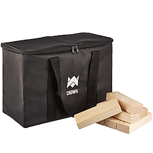 MBGBrybelly Teetering Tower with Carrying Case - Giant Block Tower Game with Jumbo Wooden Blocks - Stands Up to 4 Feet Tall - Parties, Tailgates, Bar Patios, Beach Fun, and Indoor/Outdoor Play