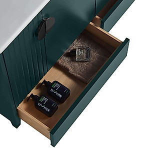 Fine Fixtures Venezian Collection - 48" Double Green Bathroom Vanity, Black Handles.