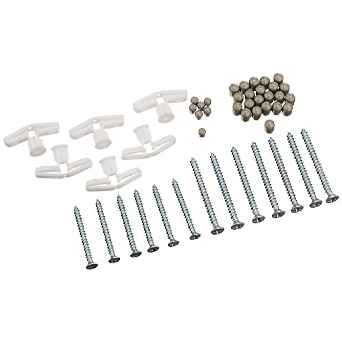 Rubbermaid Fast Track Adjustable Closet System Hardware Kit, Pantry Organizer/Storage, Satin Nickel, White